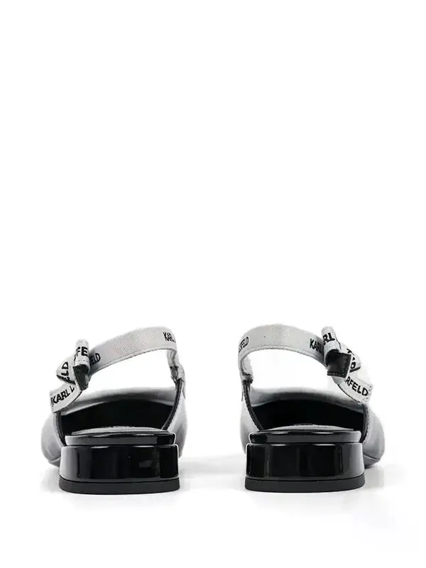 Karl Lagerfeld Pointed-toe Slingback Pumps With Bow Detail