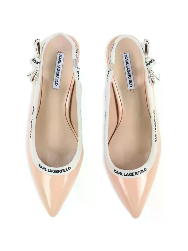 Karl Lagerfeld Bow Detail Slingback Pumps - Neutrals
