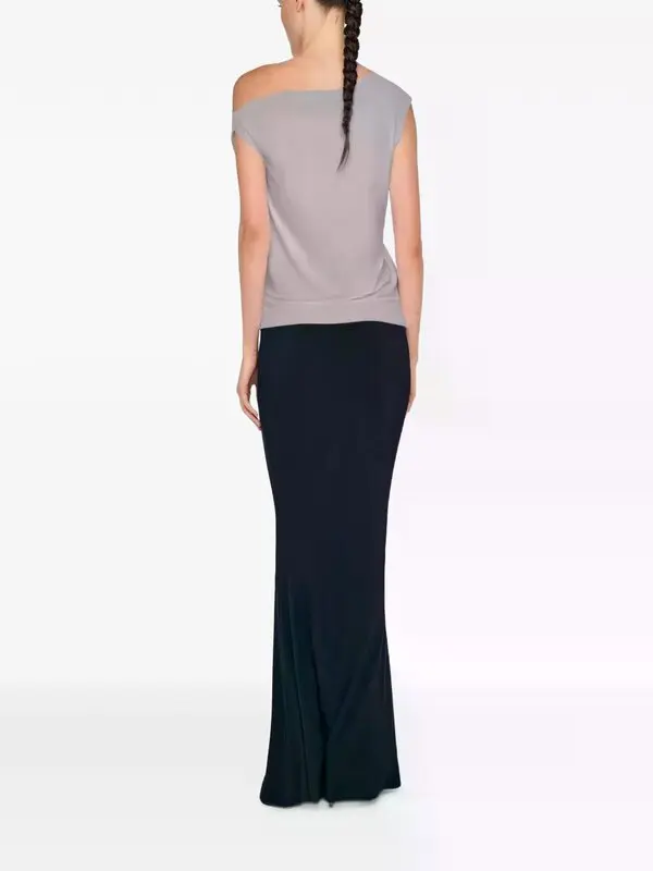 Norma Kamali Asymmetrical Drop Shoulder Top - Grey