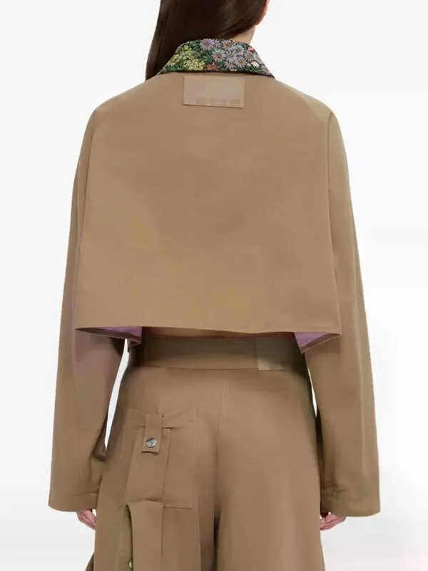 MSGM Floral-collar Cropped Jacket