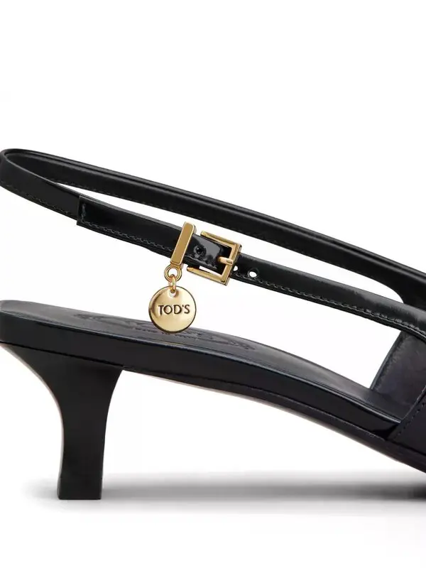 TOD'S Slingback Pumps With Charm Detail - Black