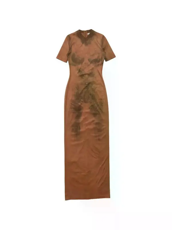 Acne Studios Faux Suede Trompe-l’œil Print Maxi Dress