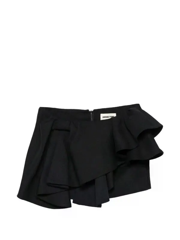 SHUSHU/TONG Asymmetrical Bow Ruffled Mini Skirt