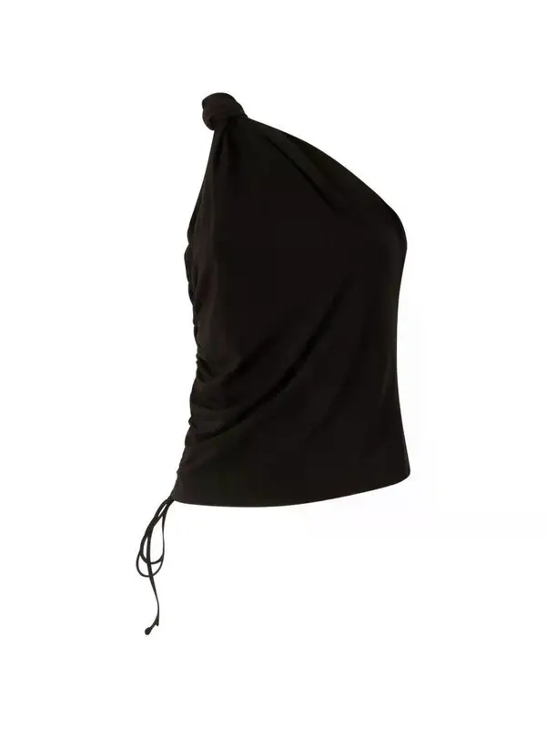 Pinko One-shoulder Ruched Top - Black