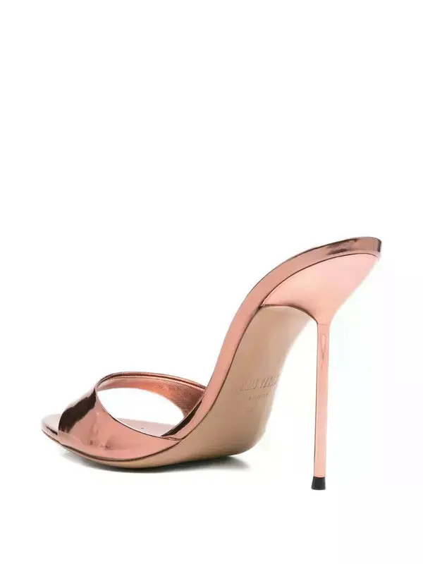 Paris Texas Metallic Slip-on Stiletto Sandals - Brown