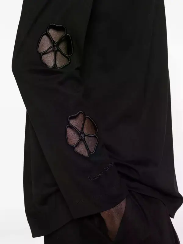 Simone Rocha Cut-out Long-sleeve T-shirt - Black