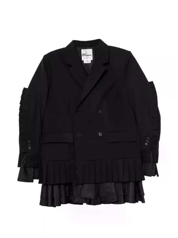 Noir Kei Ninomiya Pleated Double-breasted Blazer