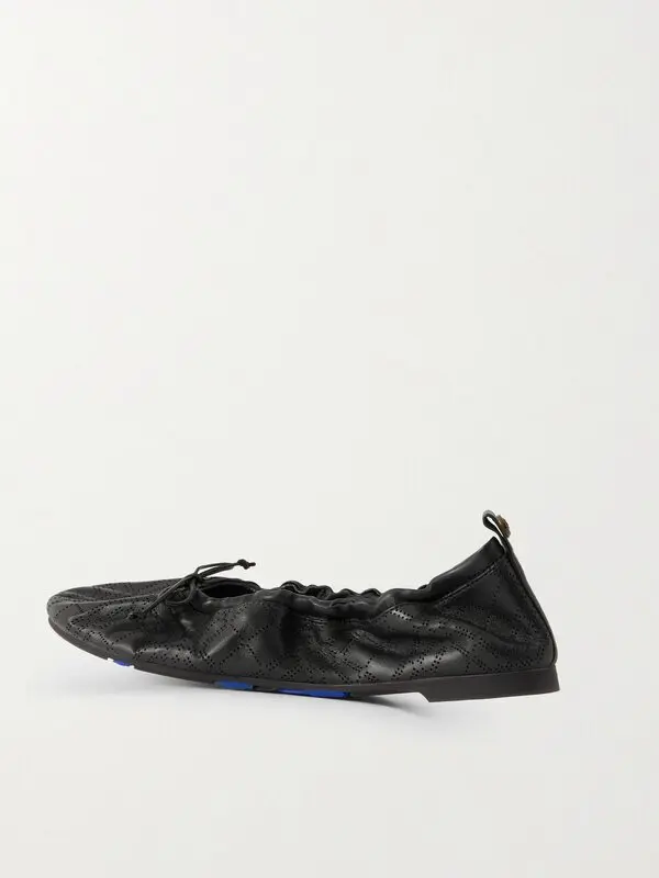Burberry Perforated Leather Ballet Flats