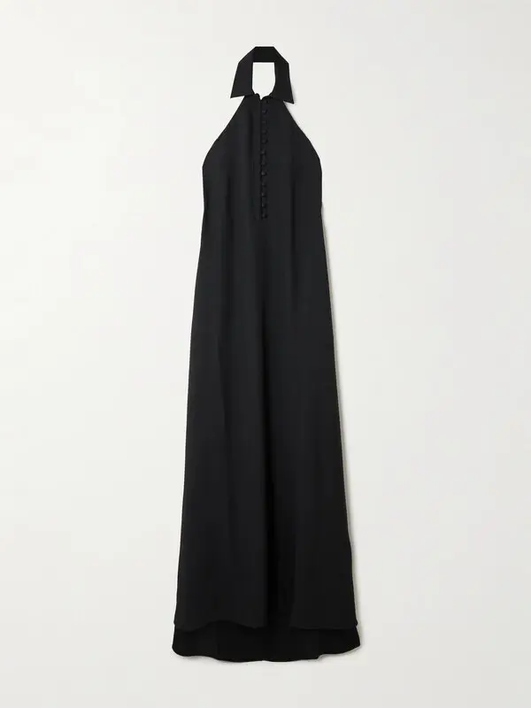 TALLER MARMO Barbara Open-back Crepe Gown - Black