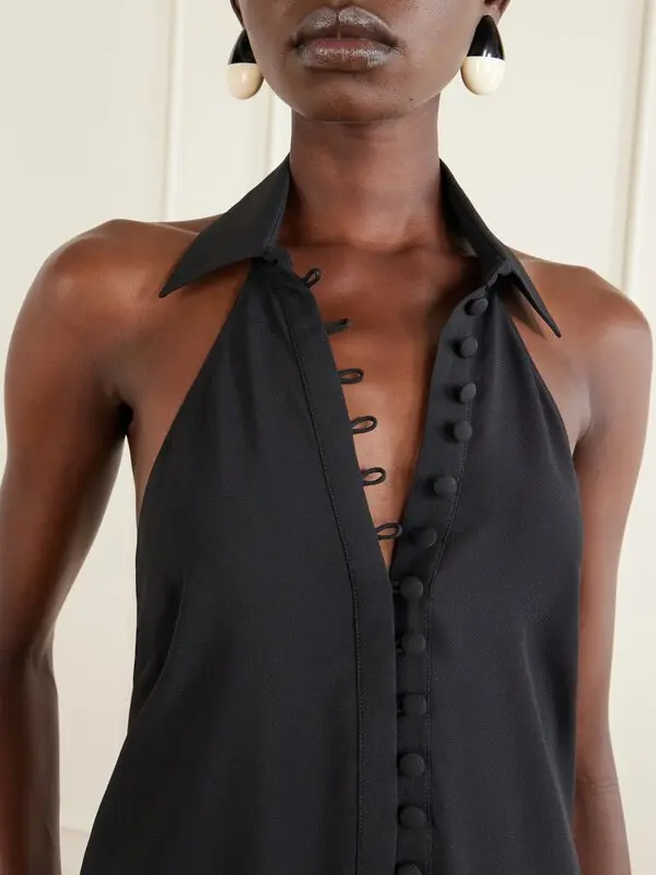 TALLER MARMO Barbara Open-back Crepe Gown - Black