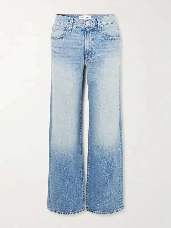 SLVRLAKE Jazmine Mid-rise Wide-leg Jeans In 'new Obsession' Wash - Blue