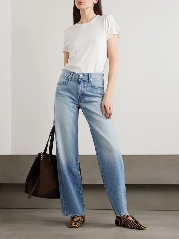 SLVRLAKE Jazmine Mid-rise Wide-leg Jeans In 'new Obsession' Wash - Blue