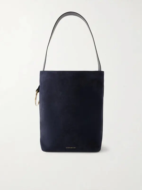 Victoria Beckham Dia Leather And Suede Bucket Bag - Blue