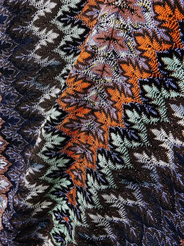 Missoni Chevron Metallic Crochet-knit Mini Dress - Blue