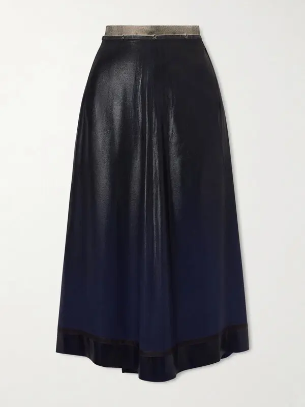 MAISON MARGIELA Ombré Laminated Satin Midi Skirt - Black