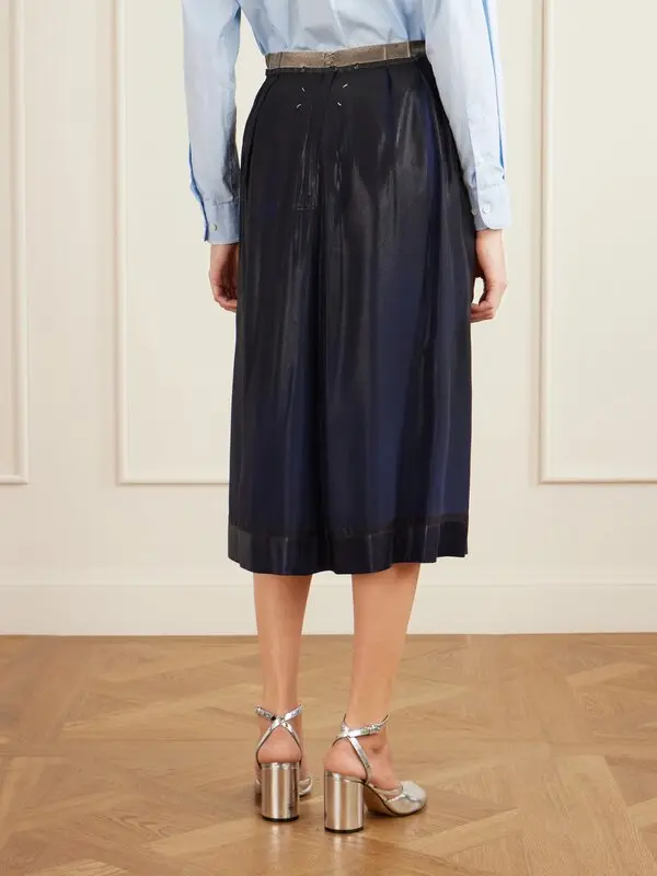 MAISON MARGIELA Ombré Laminated Satin Midi Skirt - Black
