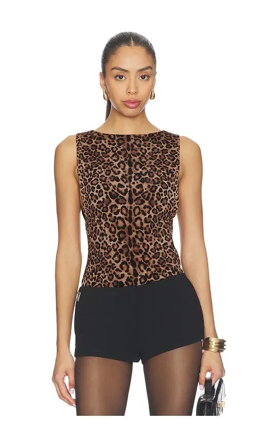 CAMILA COELHO Evita Bodysuit In Leopard Print - Multi