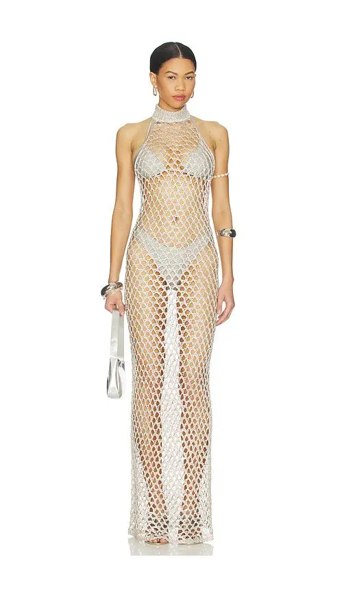 Superdown Chenoa Knit Maxi - Metallic Silver