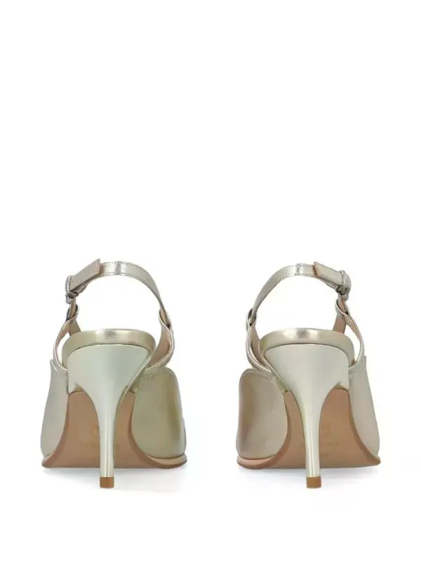 Pinko Slingback Pumps With -tone Chain Detail - Gold