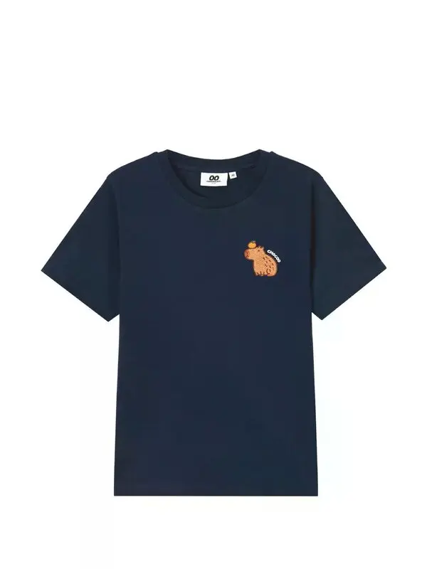 CHOCOOLATE Cotton T-shirt With Embroidered Detail - Blue
