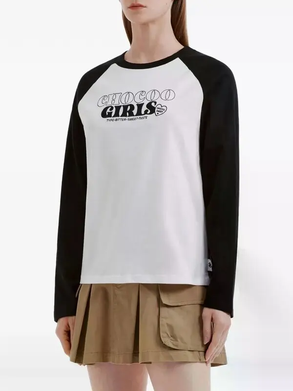 CHOCOOLATE Long-sleeve Printed Cotton T-shirt