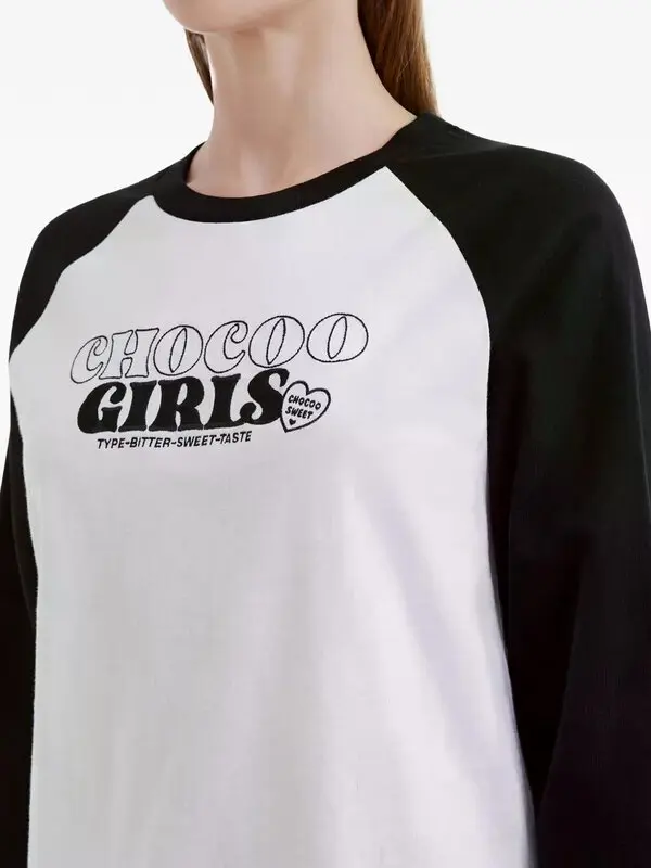 CHOCOOLATE Long-sleeve Printed Cotton T-shirt