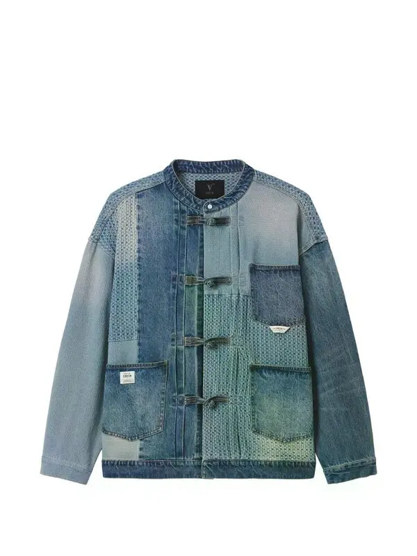 FIVE CM Patchwork Knot-fastening Cotton Jacket