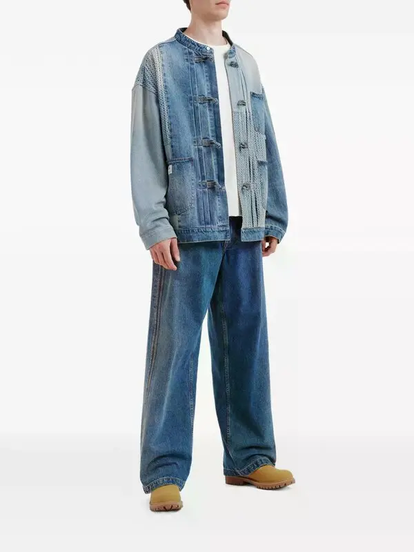 FIVE CM Patchwork Knot-fastening Cotton Jacket