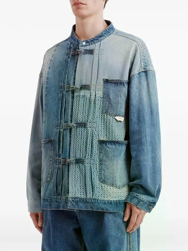 FIVE CM Patchwork Knot-fastening Cotton Jacket