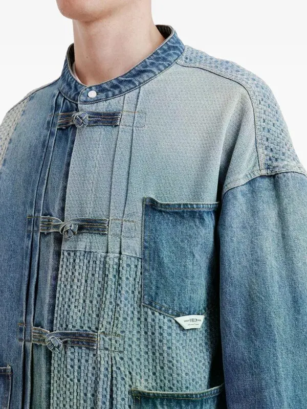 FIVE CM Patchwork Knot-fastening Cotton Jacket