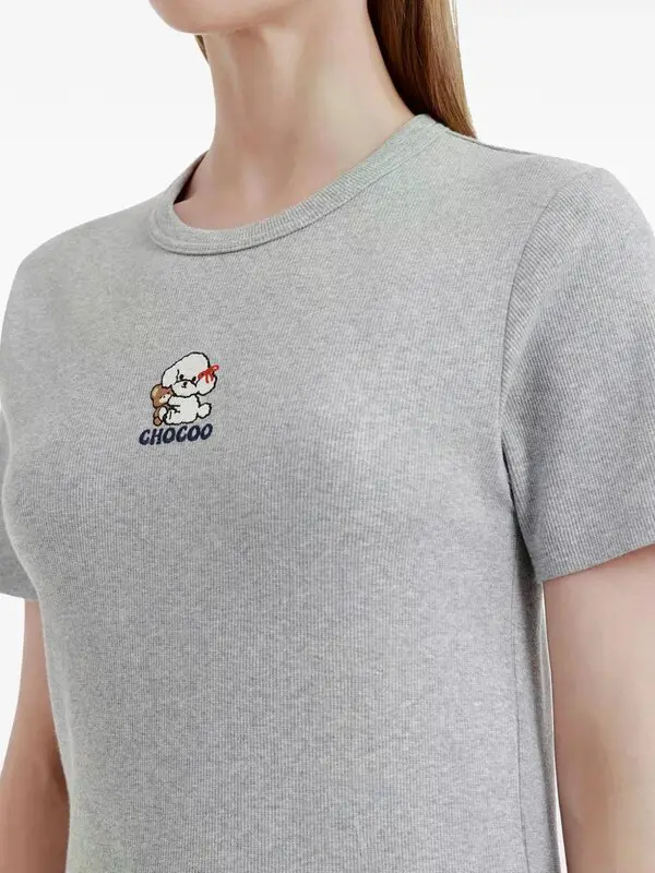 CHOCOOLATE Embroidered Logo T-shirt - Grey