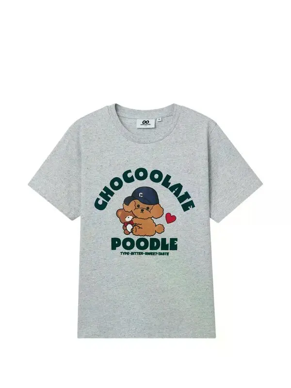 CHOCOOLATE Graphic Print Cotton T-shirt - Grey