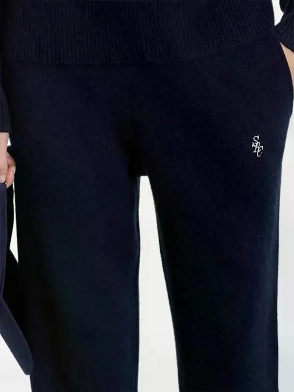 SPORTY & RICH Elasticated Waist Wide Leg Trousers