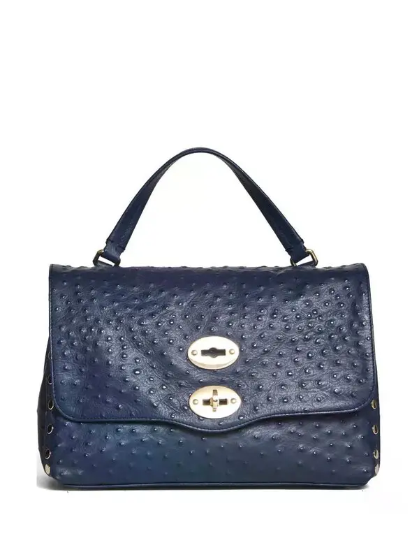 ZANELLATO Postina Studded Leather Satchel - Blue