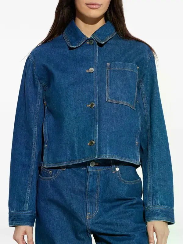 Maison Kitsuné Cropped Buttoned Denim Jacket