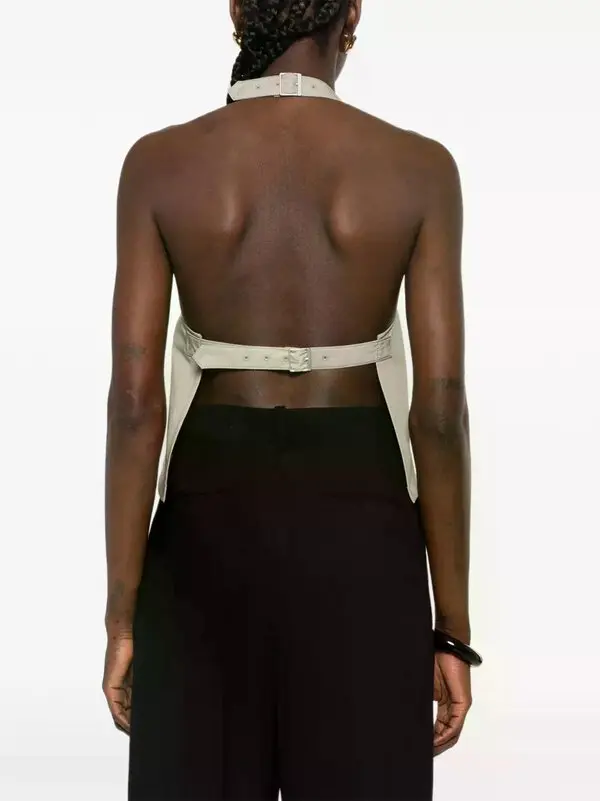 Wardrobe.NYC Paneled Backless Cropped Top - Neutrals