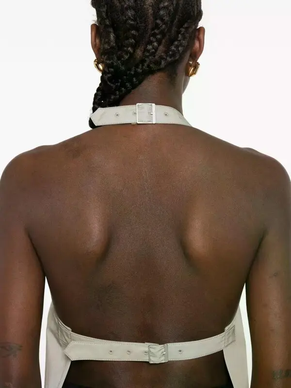 Wardrobe.NYC Paneled Backless Cropped Top - Neutrals