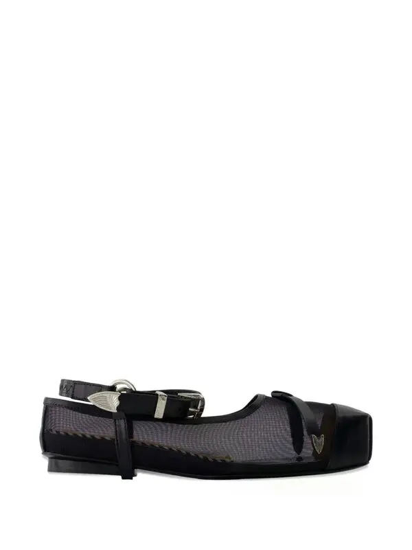 Toga Buckled Ballet Flats - Black