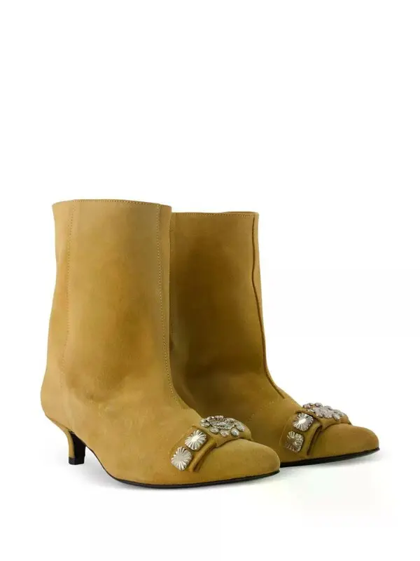 Toga Embellished Pointed Boots - Neutrals