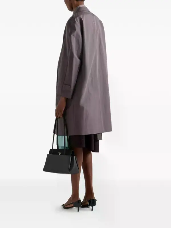 Prada Single-breasted Double Poplin Coat - Grey