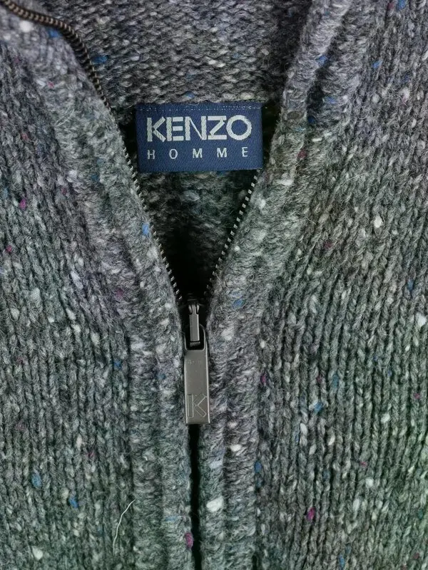 Kenzo Zip-up High Neck Sweater With Front Pockets