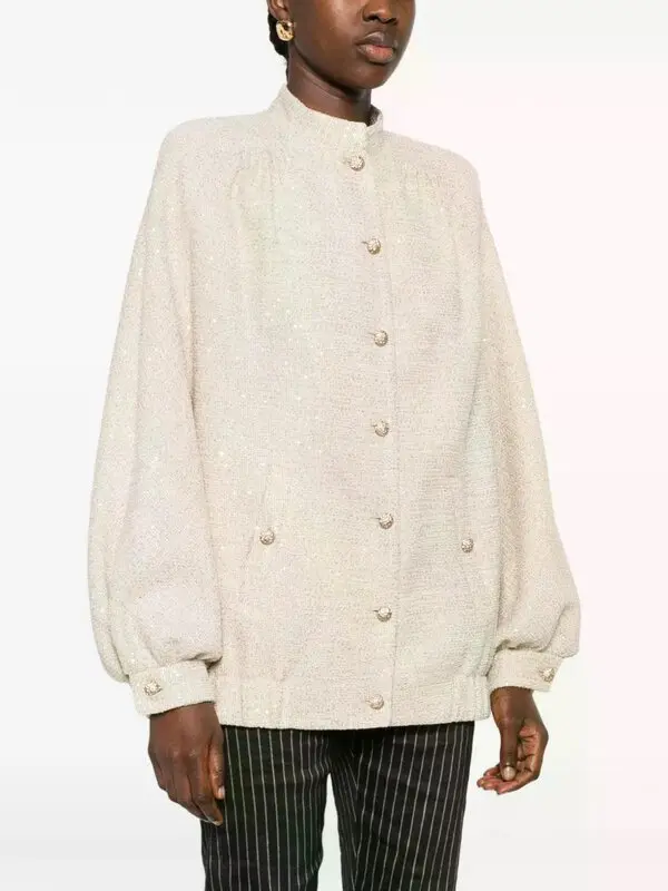 Alessandra Rich Embellished Buttoned Jacket - Neutrals
