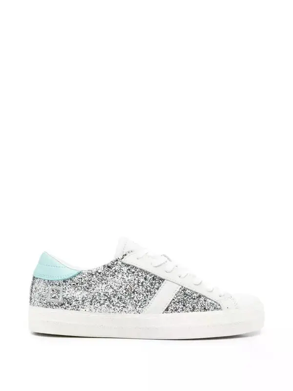 D.a.t.e. Low Top Glitter Sneakers - Silver