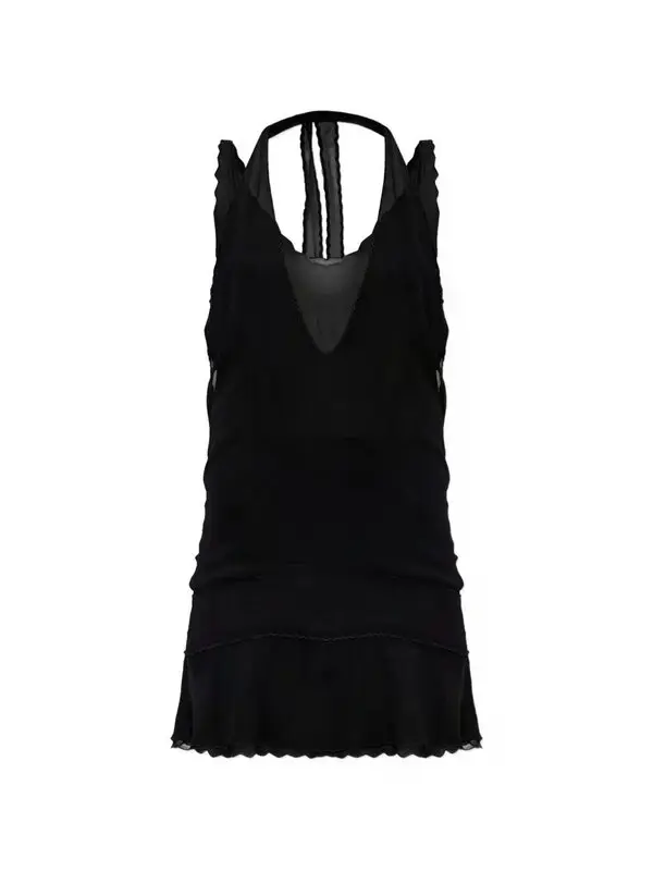 KNWLS Sleeveless Tiered Mini Dress With Sheer Detail