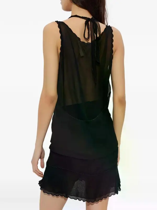 KNWLS Sleeveless Tiered Mini Dress With Sheer Detail