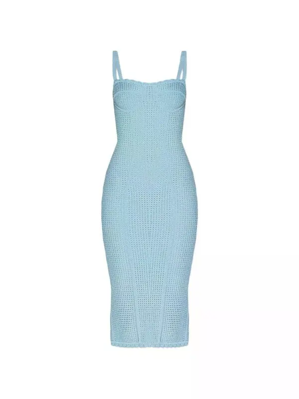 Dolce & Gabbana Square Neck Sleeveless Midi Dress