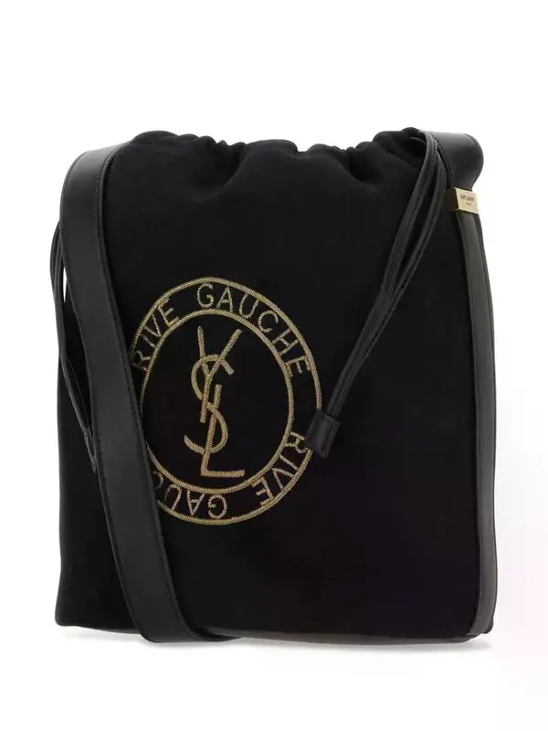 Saint Laurent Embroidered Logo Tote Bag