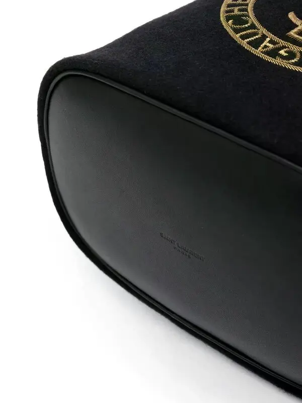 Saint Laurent Embroidered Logo Tote Bag