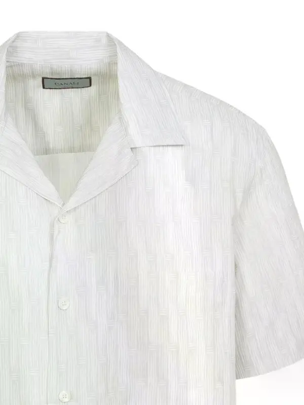 Canali Striped Short Sleeve Shirt