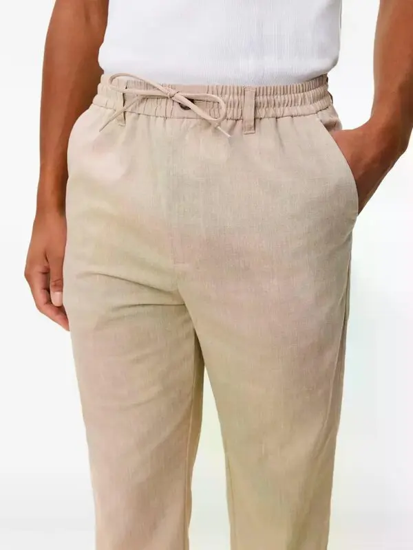 LES DEUX Elasticated Straight-leg Trousers - Neutrals